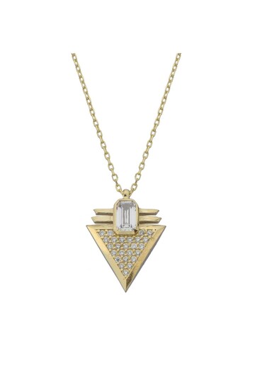 Altin Mineli Kare Kolye